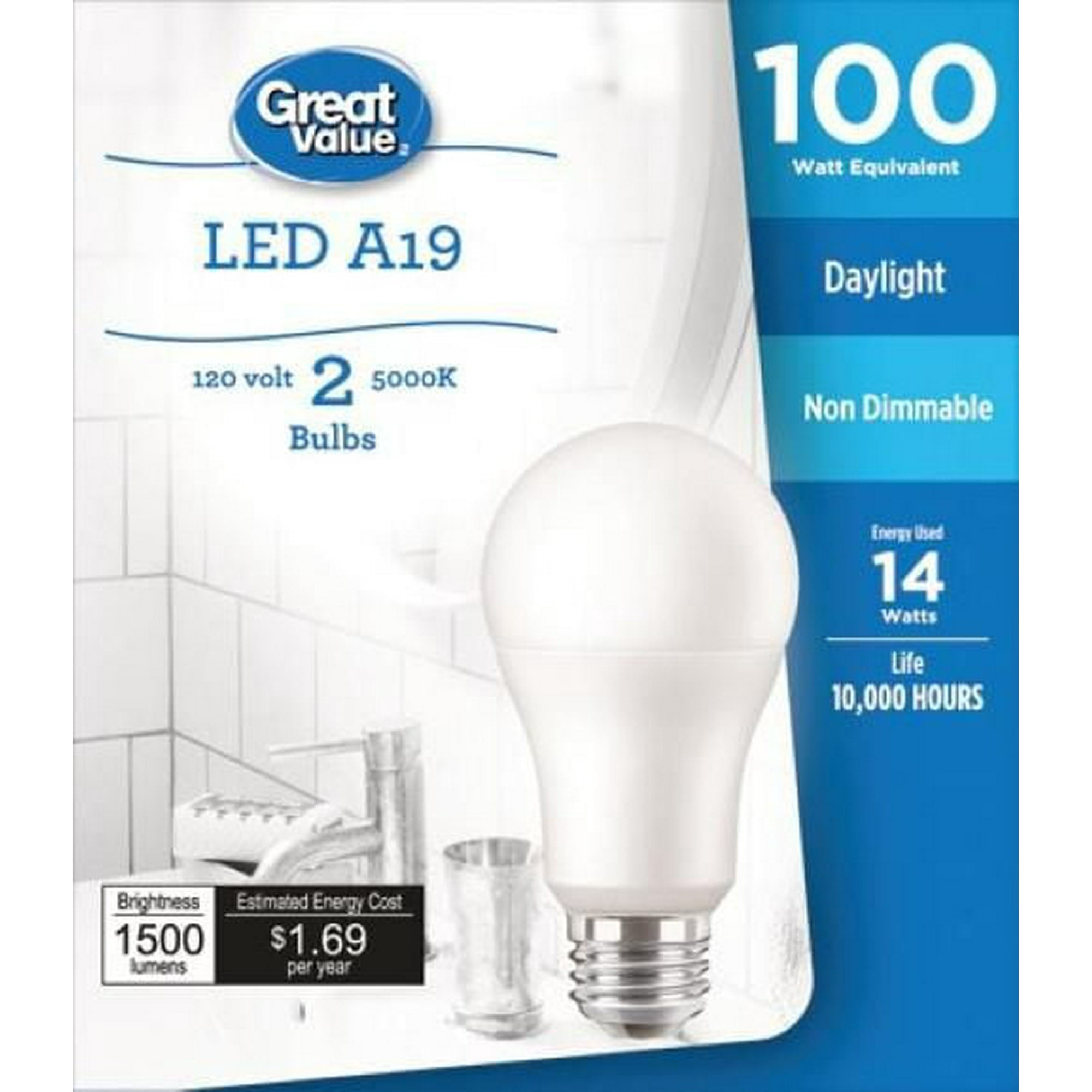 Click here for Great Value 100w A19 Daylight Led Bulbs 2-Pack prices