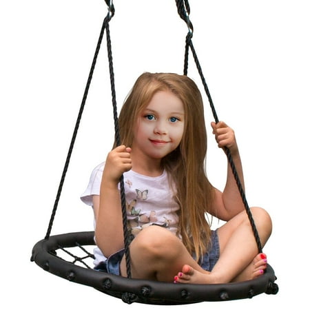 Sorbus Spinner Swing – Kids Indoor/Outdoor Round Web Swing – Great for ...