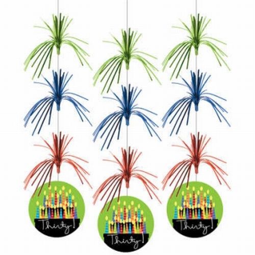Great 30th Birthday Fireworks Hanging Danglers 3 Per Pack - Walmart.com