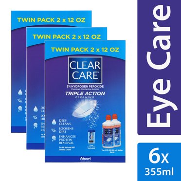 Clear Care Cleaning & Disinfecting Solution Triple Action Cleaning Twin ...
