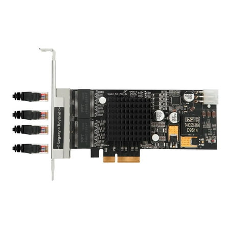 SIIG 4-Port Gigabit Ethernet with POE PCIe Card - Intel 350 - Network ...