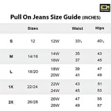 EOM, Womans Pull On Side Pockets Full Elastic Waist Jeans, Chambray M ...