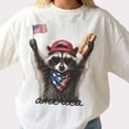 America Raccoon Hot Dog Patriotic Graphic Casual T-Shirt for Men and ...