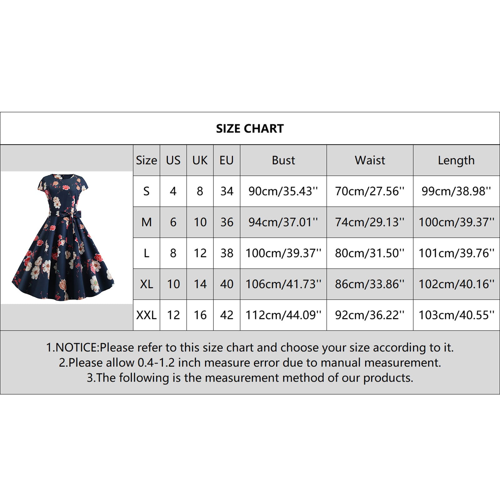 Women Junior Size 3 Measurements
