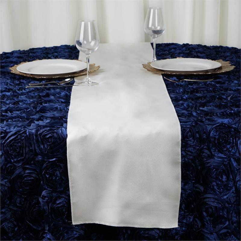 Efavormart IVORY Premium Polyester Table Top Runner For Weddings ...