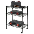 ZenSports 3-Tier Heavy Duty Storage Shelving with Wheels, 220lbs Steel ...