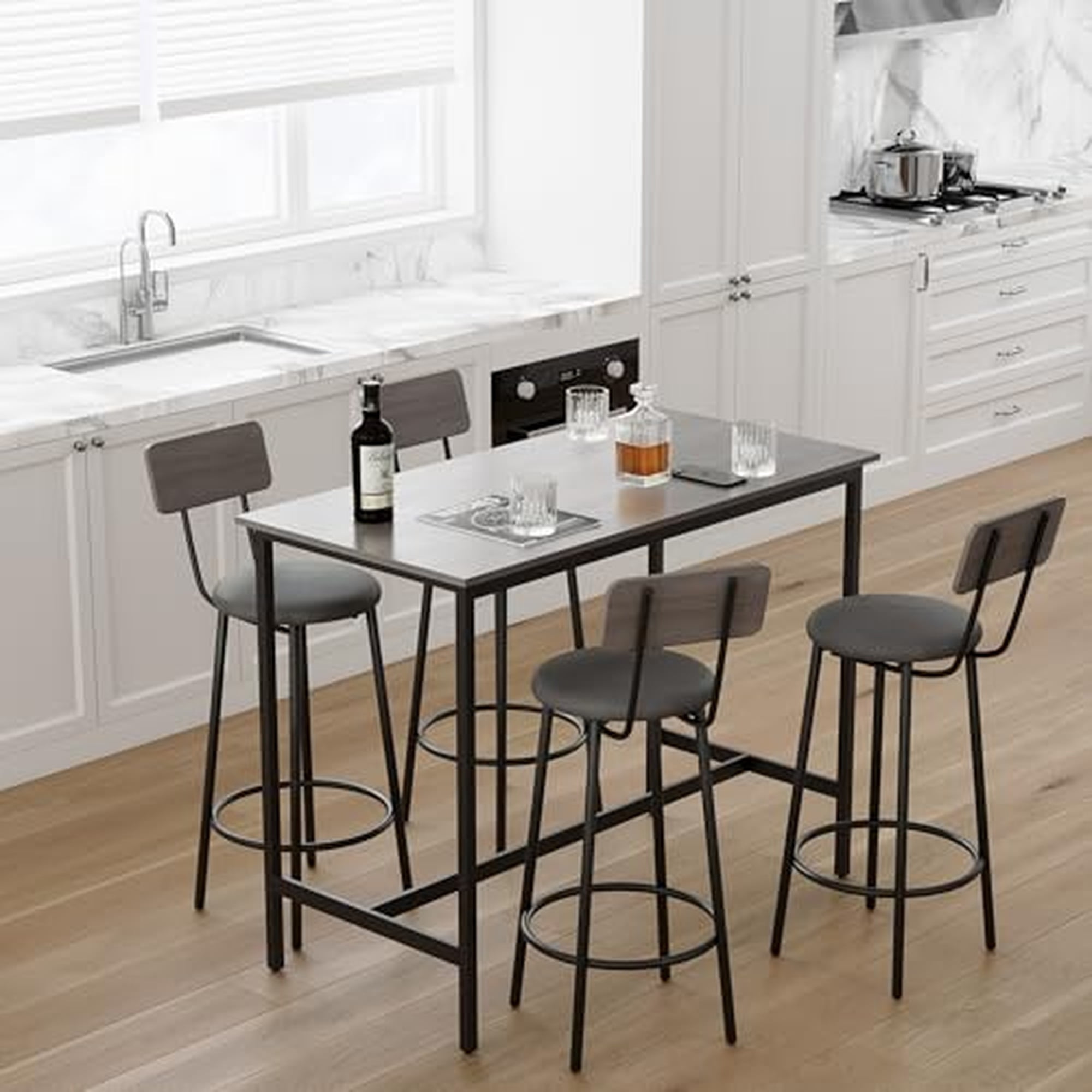 Click here for Intexca 5-Piece Bar Table Set With 4 Bar Stools  P... prices