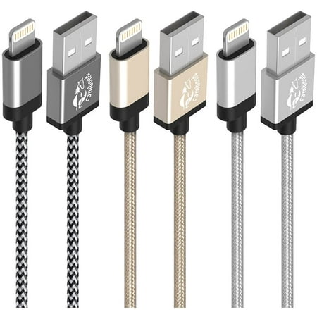 iPhone 8 Charger 3.3ft Durable Nylon Braided iPhone Cable Apple MFI ...