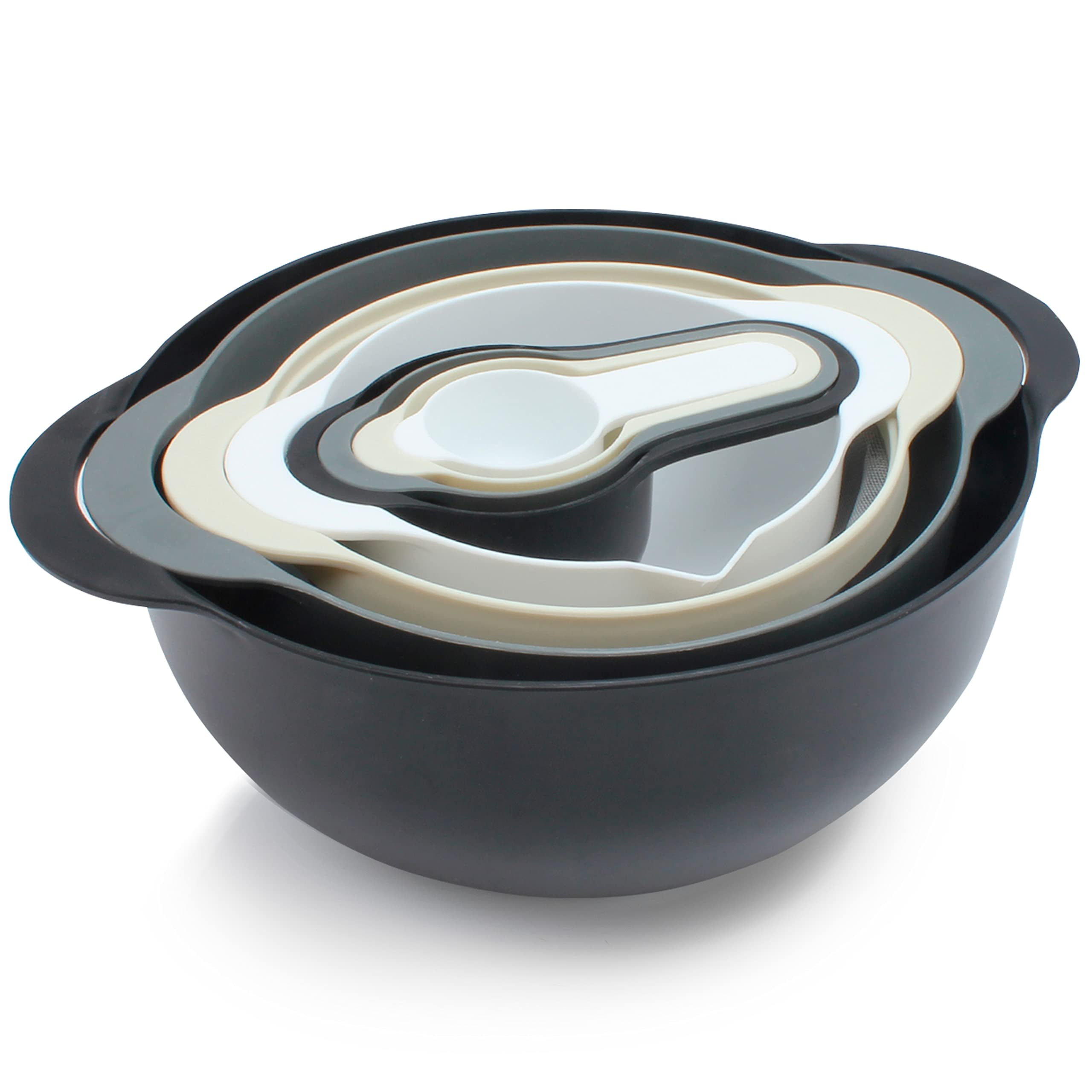 Cook with Color 8 Piece Nesting Bowls with Measuring Cups Colander and ...