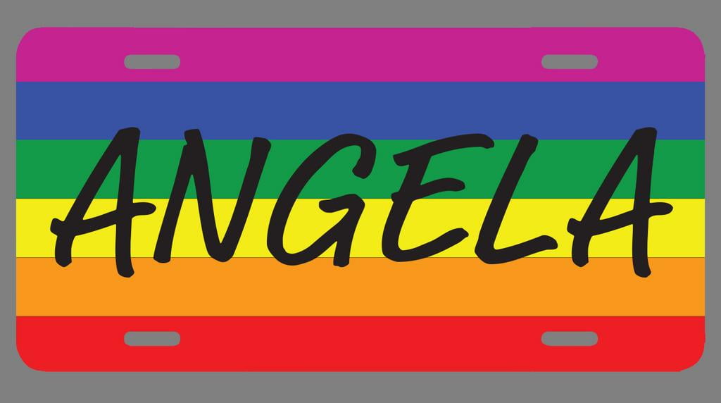 Angela Name Pride Flag Style License Plate Tag Vanity Novelty Metal ...