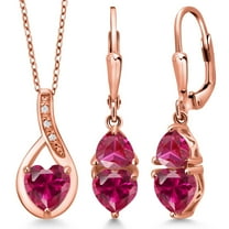 Gem Stone King 18K Yellow Gold Plated Silver Round Red Garnet Diamond ...
