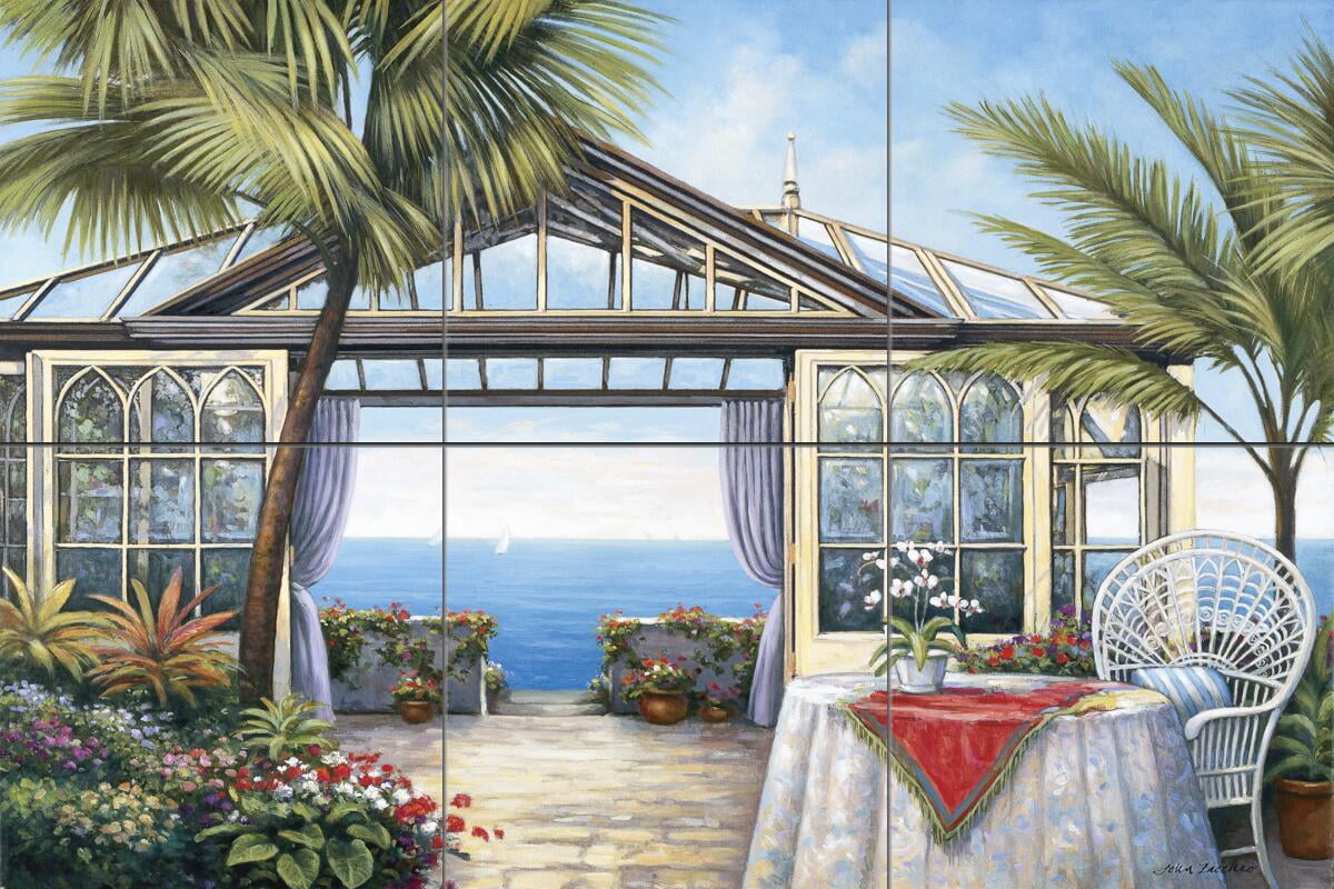 Tile Mural Kitchen Backsplash - Ocean View - by John Zaccheo - Walmart.com