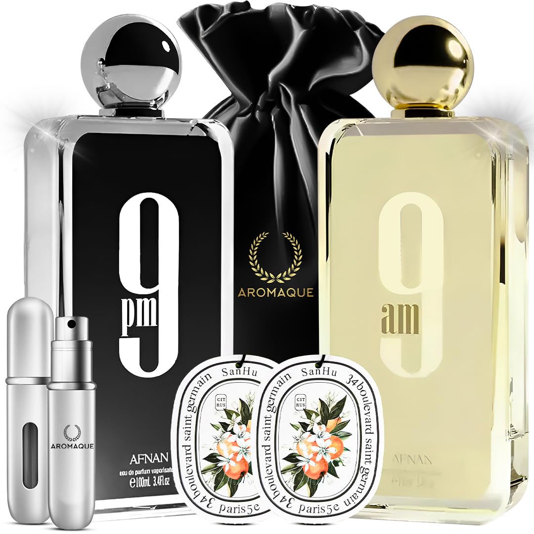 Perfume AROMAQUE Afnan 9AM y Afnan 9PM Colonia para hombre 100 ml ...