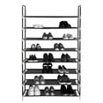 Rice 8-Tier Durable Waterproof Shoe Rack, Fabric and Metal, Black ...