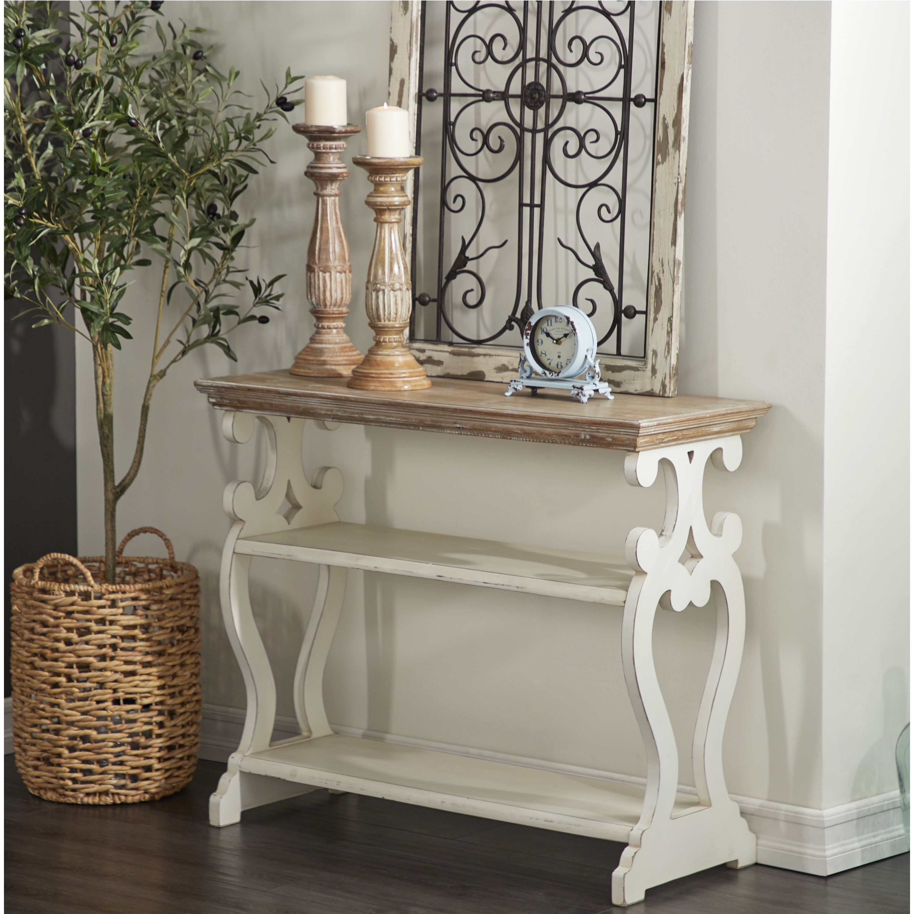 DecMode Farmhouse Decorative Console Table for Living Room, Entry Way ...