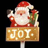 Pre-Lit 35" Santa with JOY Sign - Walmart.com