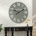 HLR 35.5” Farmhouse Large Shiplap Round Wall Clock with Roman Numeral ...
