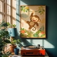 Affixzi Monkey Hanging Poster, Modern Cream and Brown Green, Unframed ...