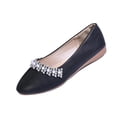 Bkhluea Women Rhinestone Pearl Flat Shoes Slip On Comfortable Footwear ...