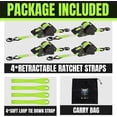 Retractable Ratchet Straps 1 Inch x 12 Heavy Duty Tie Downs,1760lb ...