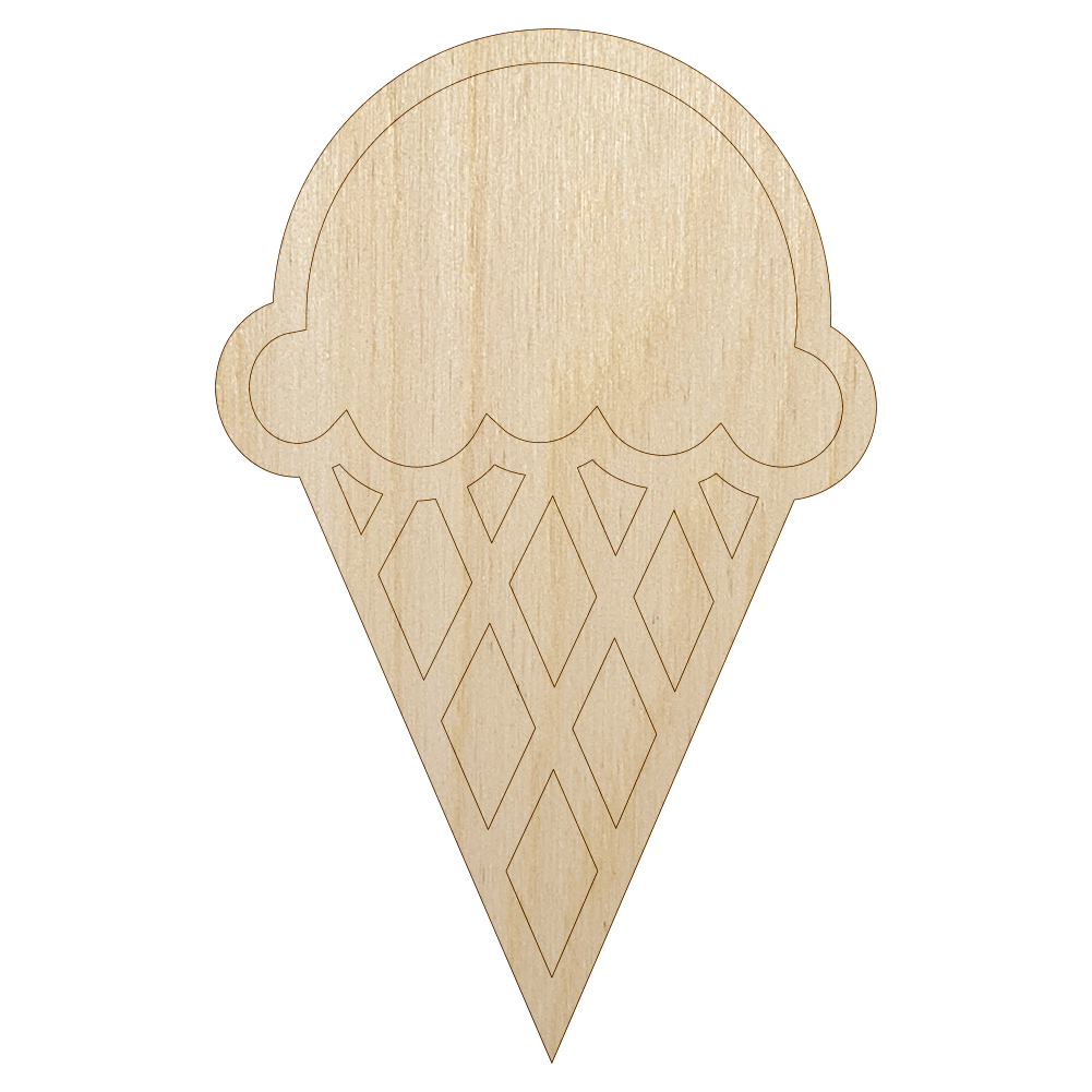 Ice Cream Cone Wood Shape Unfinished Piece Cutout Craft DIY Projects ...
