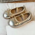 Antinious Girls Solid Tone Round Toe Lines Bow Feature Trendy Princess ...