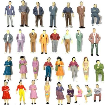 HTCM 100PCs Tiny People Figures, 1:50 Scale Model Train People Hand ...