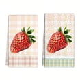 2pcs 16x24 Inch Bright Color 2 Strawberry Floral Kitchen Towels – Black ...