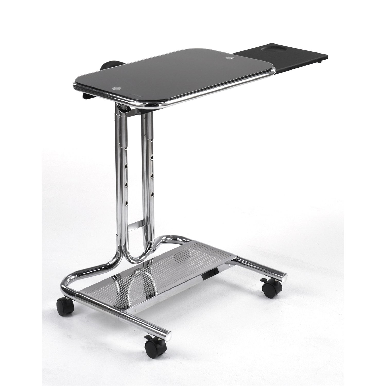 Mobile Laptop Computer Desk Cart with Black Glass Top - Walmart.com