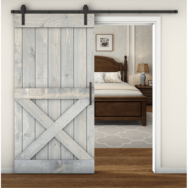 Essencaliy 42in x84in Solid Wood Barn Door, Made-in-USA Farmhouse ...