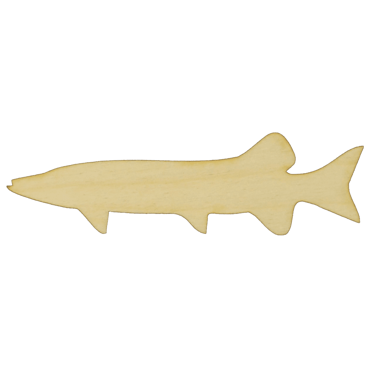 Unfinished Muskie Wood Cutout (1/8” Thickness, Jumbo 18" x 5.75" (Sold ...