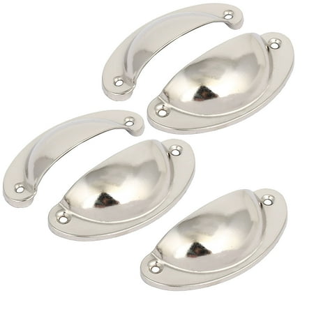 Drawer Iron Antique Style Shell Cup Pull Handles Silver Tone 81mm ...
