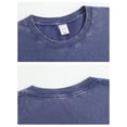 Blue Oversized Vintage Washed Cotton Crew Neck T-Shirt For Men ...