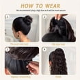 20 Inch Black Curly Ponytail Wig for Women - Retro Long Deep Wave Hair ...