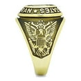 Men's Gold IP Stainless Steel US Military / Veteran Wide Band Ring ...