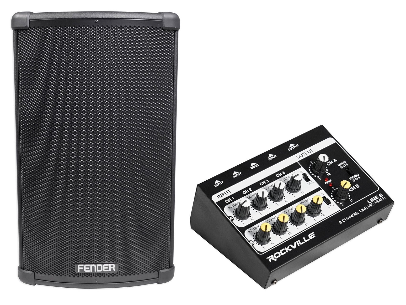 FENDER FIGHTER 12" 1100w Powered Active DJ PA Speaker, Bluetooth+8 ...