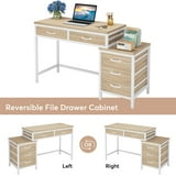 Tribesigns Solid Wood Computer Desk with 3 File Drawers and Storage ...