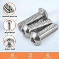 M5-0.8 x 12 mm Button Head Socket Cap Screws, Stainless Steel 18-8 (304 ...