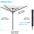 Gomok Umbrella Drying Rack, Rotary Outdoor Dryer Clothes Line 4 Arms ...