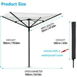 Gomok Umbrella Drying Rack, Rotary Outdoor Dryer Clothes Line 4 Arms ...