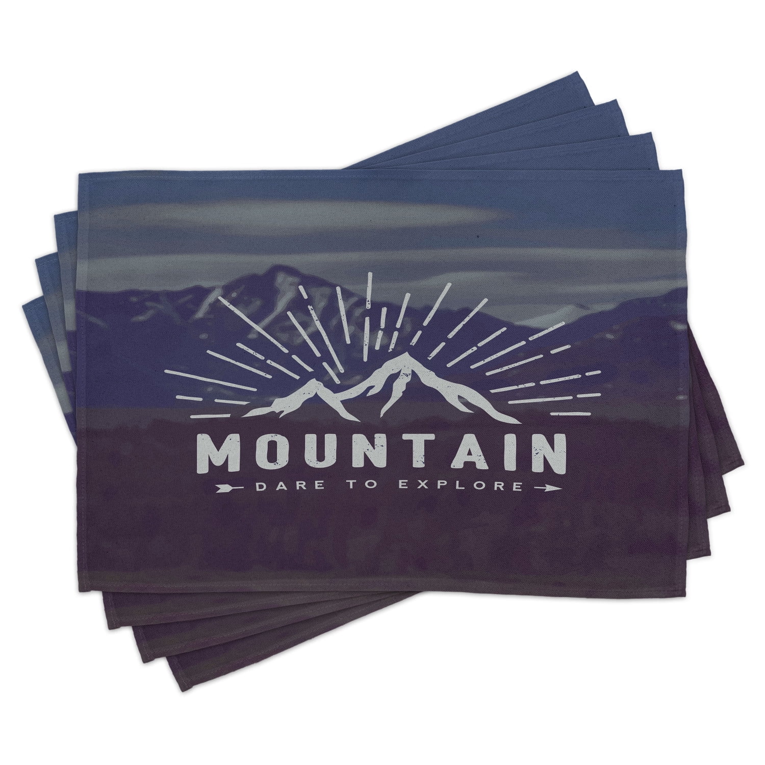 Adventure Placemats Set of 4 Dare to Explore Quote Mountain Landscape ...