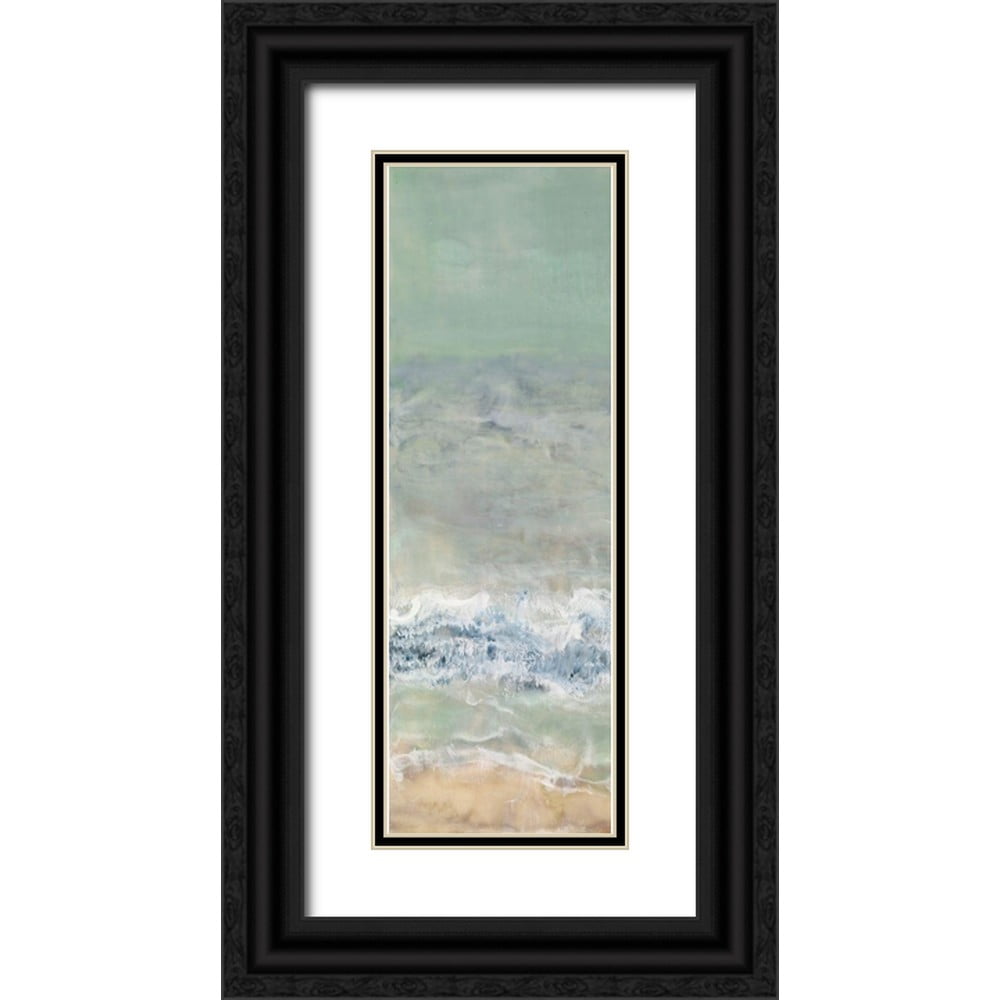 Shanti, Shima 13x32 Black Ornate Wood Framed with Double Matting Museum ...
