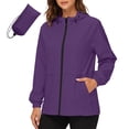 Craaazy Packable Rain Jacket for Women Waterproof Windproof Hooded Long ...