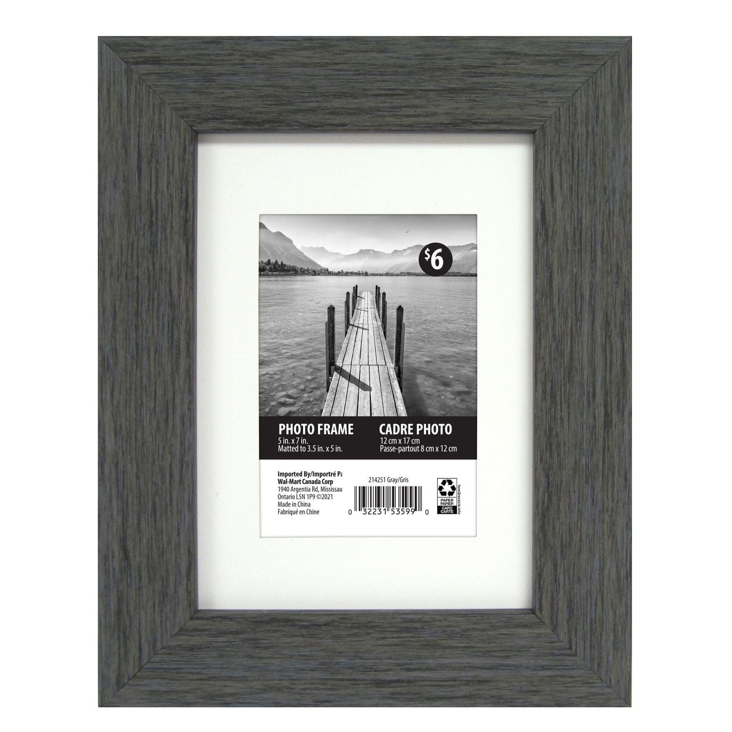 Click here for Uniek Tinta 5 X 7 Matted To 3.5 X 5 Dark Grey Phot... prices