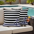 Blue Anchor Outdoor Throw Pillow Covers Set of 2, Costal Black White ...