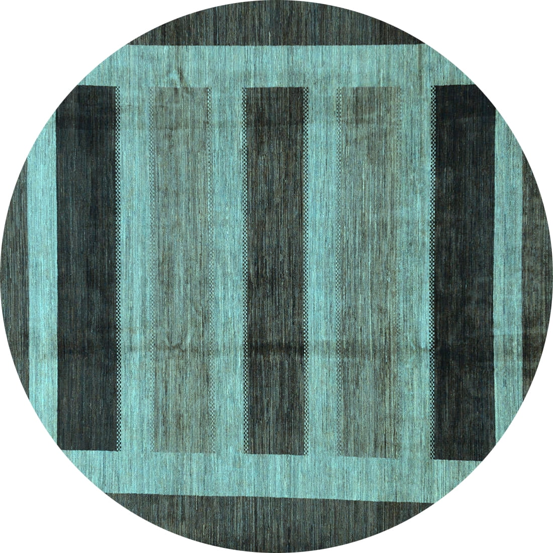 Ahgly Company Indoor Round Abstract Light Blue Modern Area Rugs, 7 ...