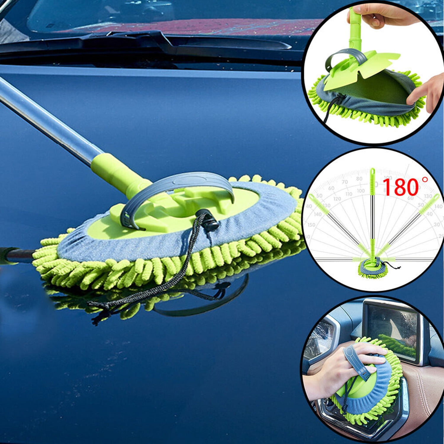 Aggxpf Car Wash Brush, Car Wash Mop Brush Adjustable Extendable, Long ...