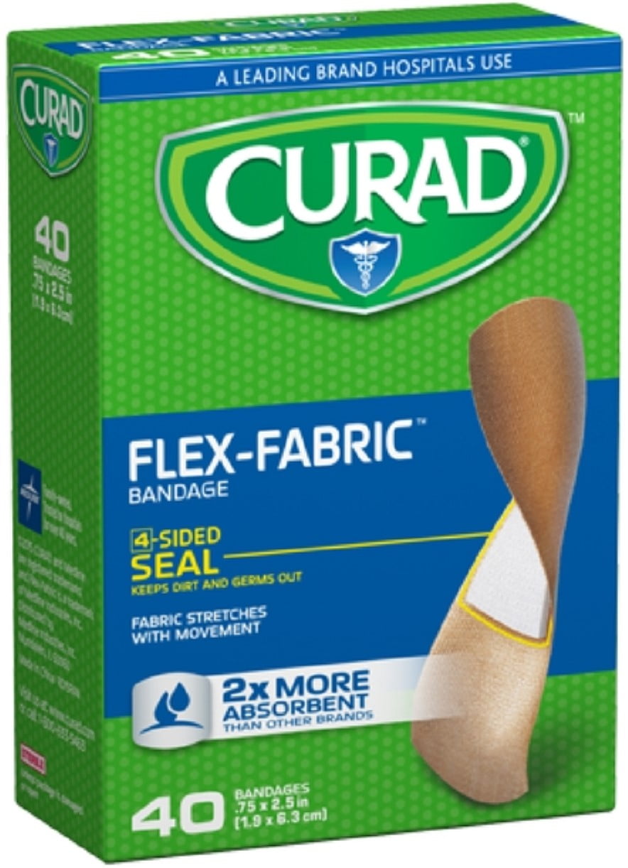 Curad Flex-Fabric Bandages One Size 40 Each (Pack of 6) - Walmart.com