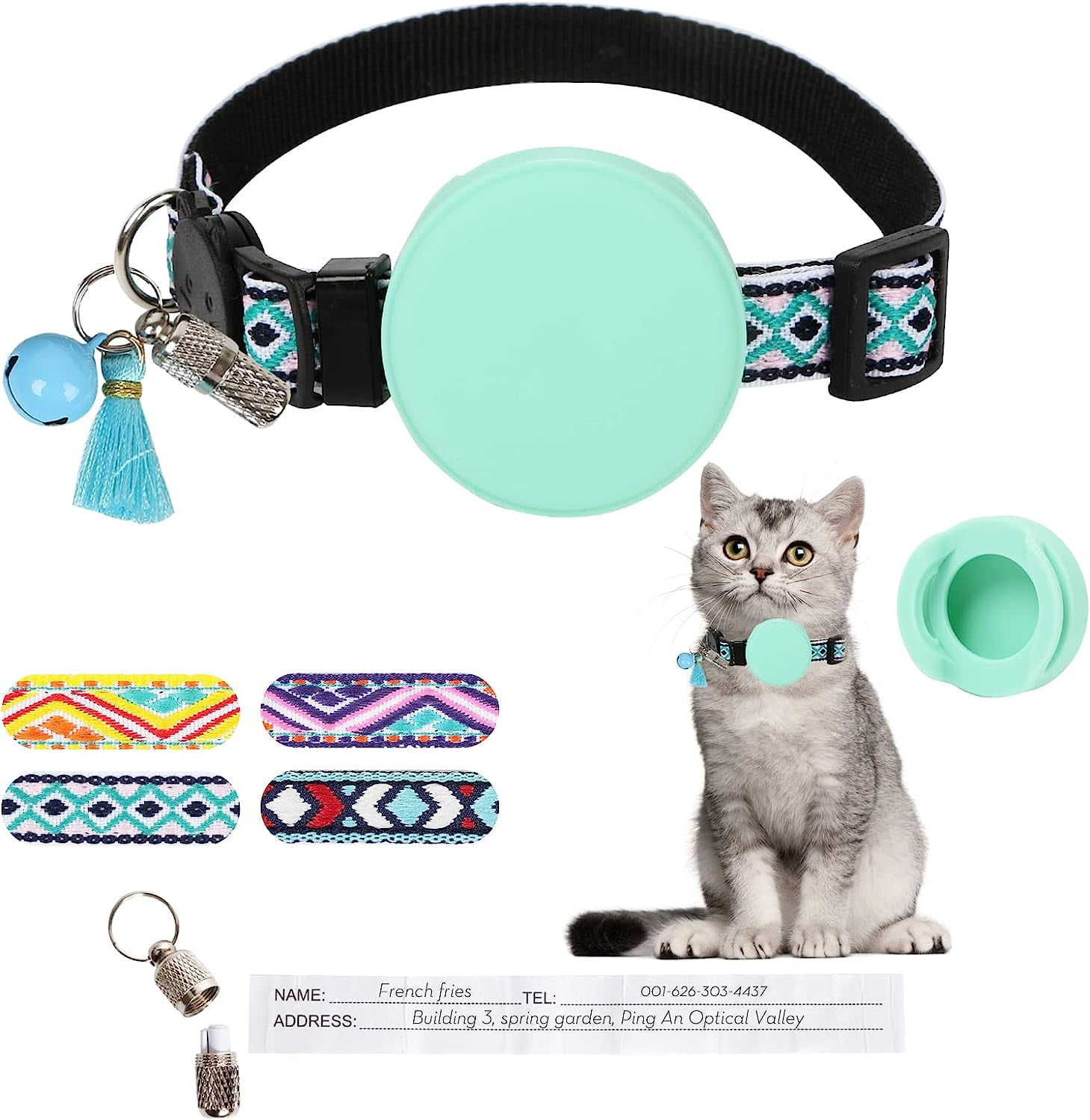Airtag Cat Collar Breakaway with Bell, Airtag Kitten Collar with ...