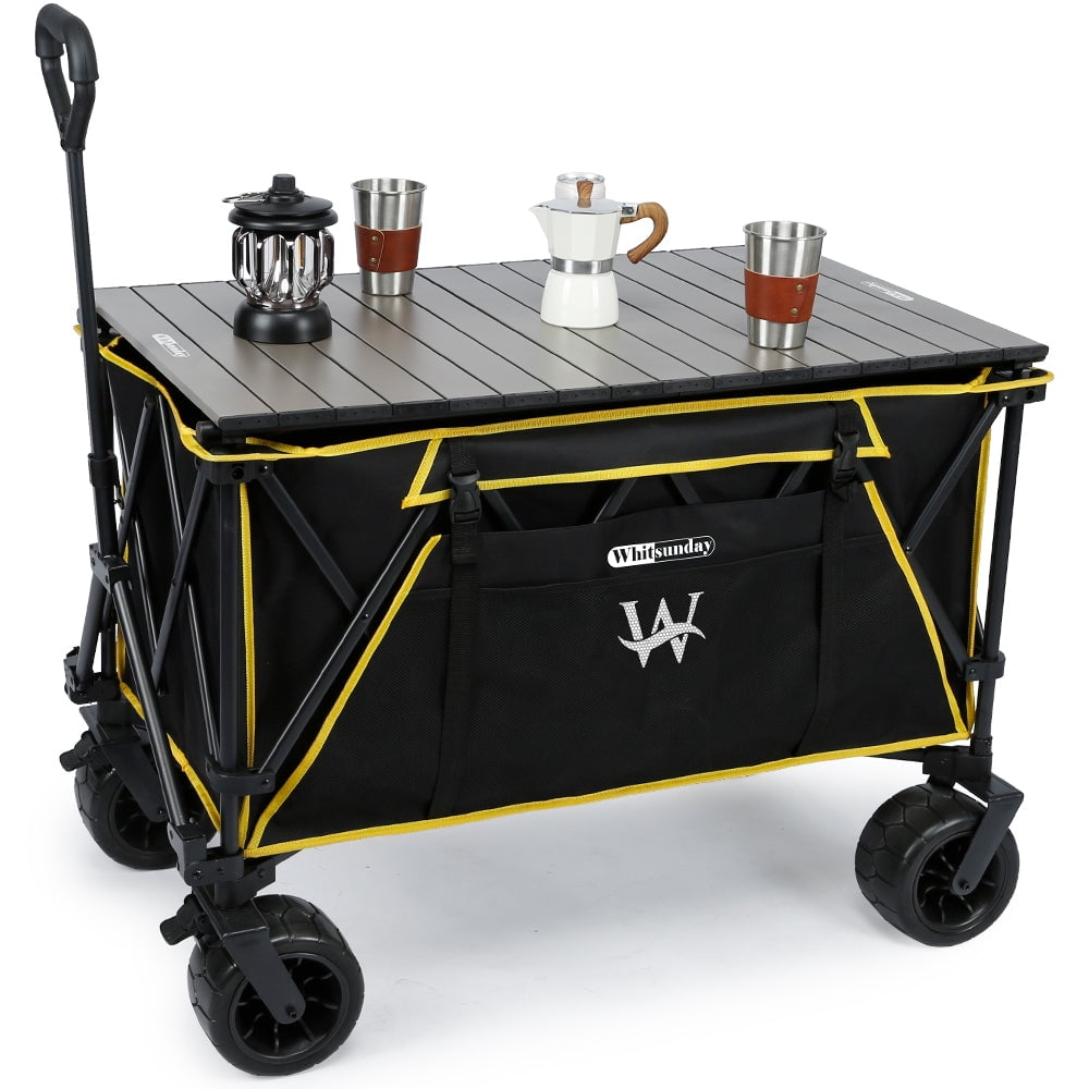 Whitsunday Moko Large Folding Wagon Cart with Aluminum Table Plate ...